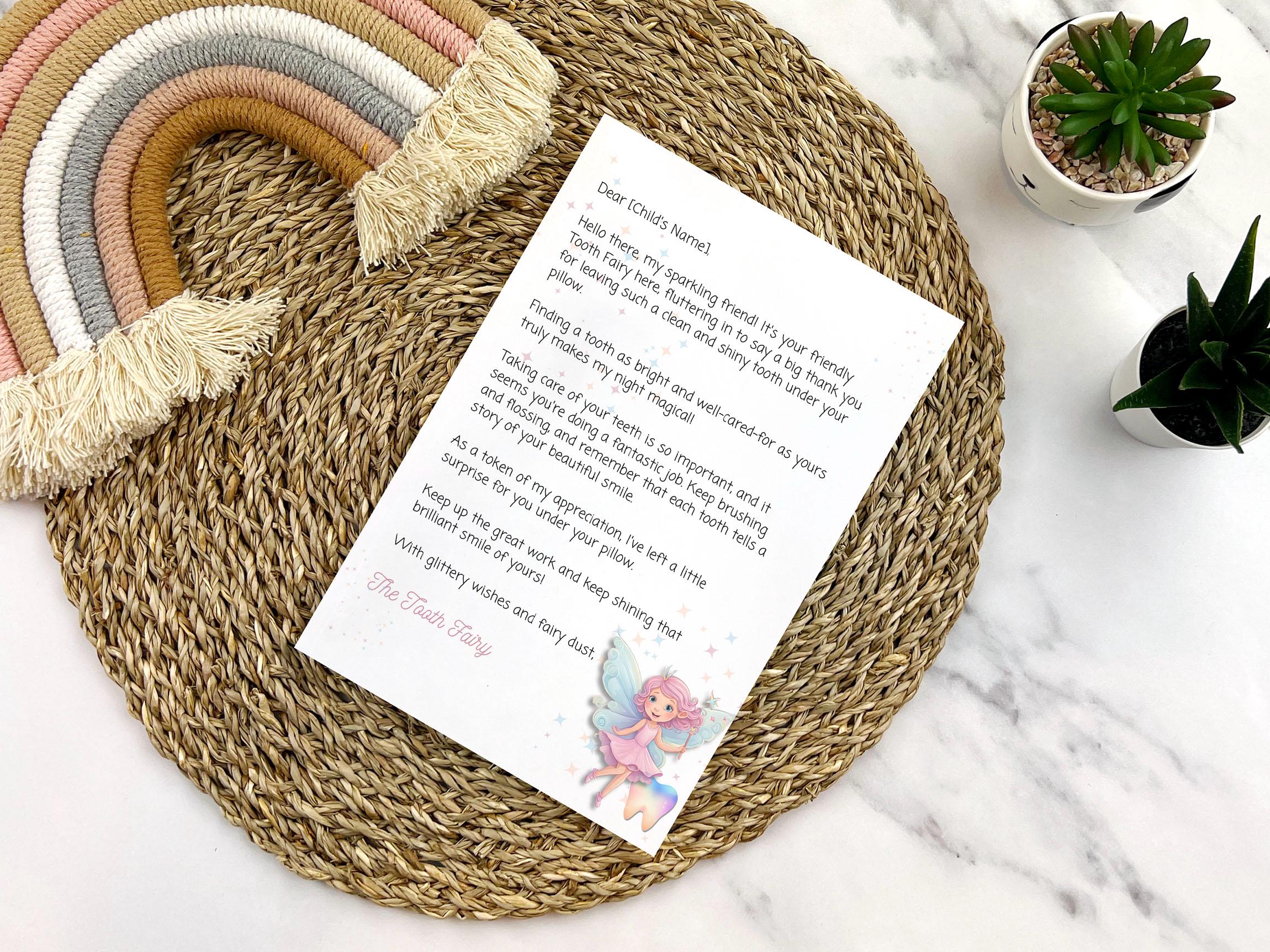 Editable Tooth Fairy Letter - Pink Tooth Fairy Printables - Tooth Fairy ...
