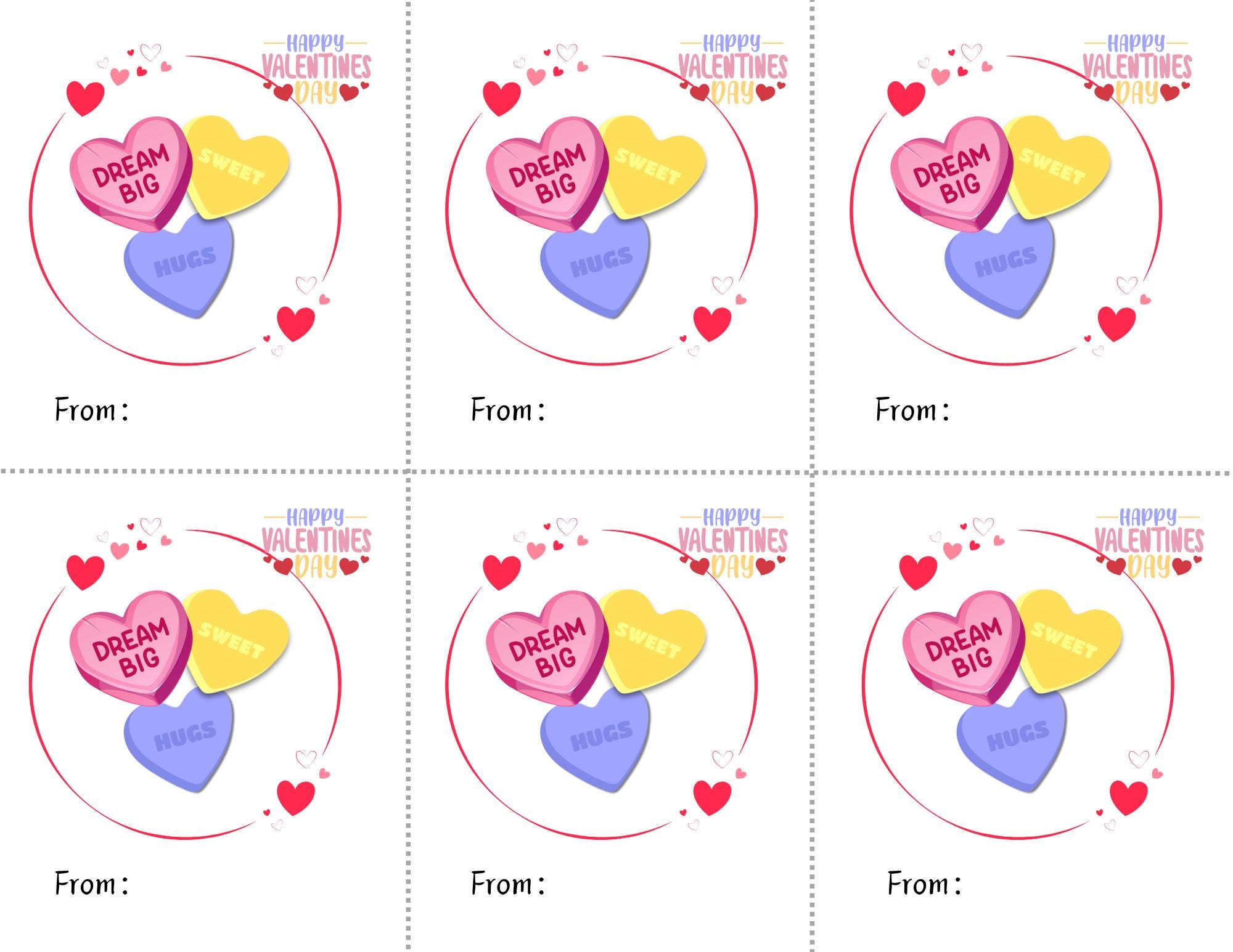 Printable Valentine's Day Cards - Classroom Valentines Day Cards for ...