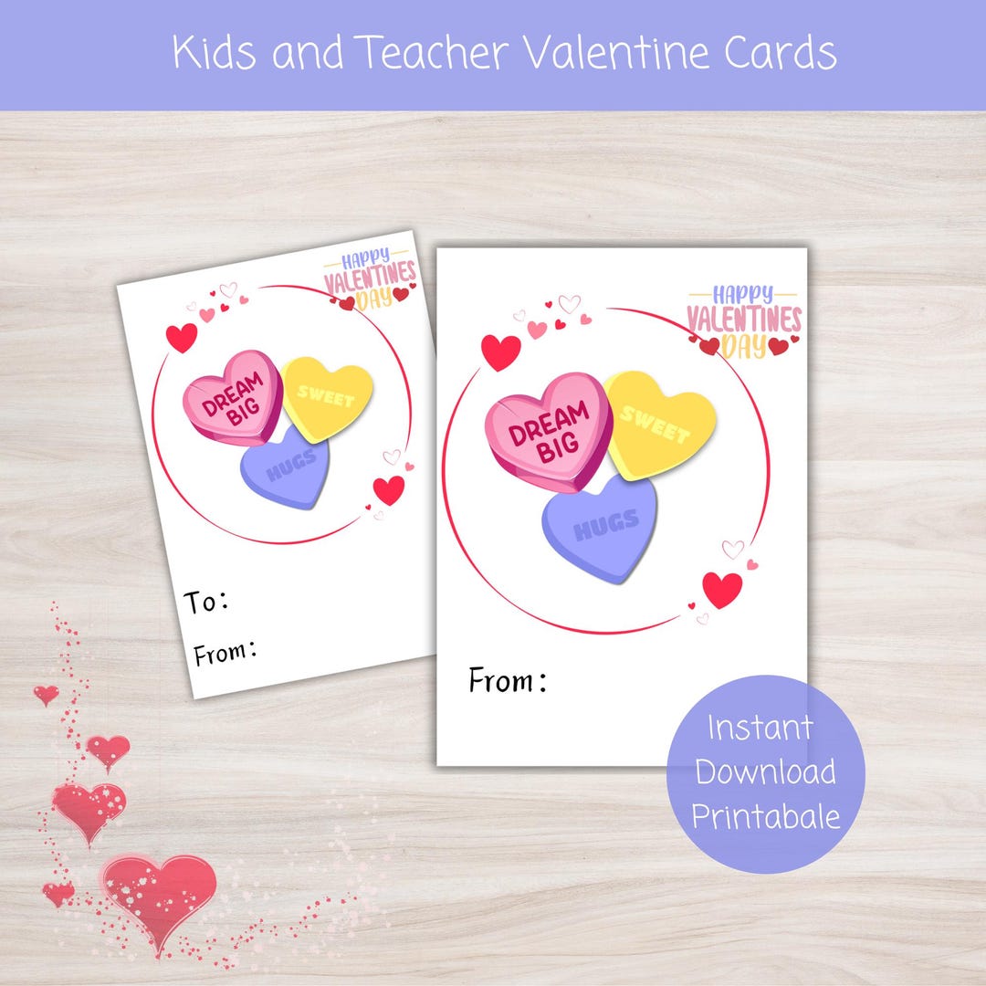 Printable Valentine's Day Cards - Classroom Valentines Day Cards for ...