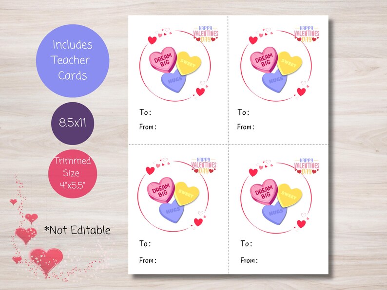 Printable Valentine's Day Cards - Classroom Valentines Day Cards for ...
