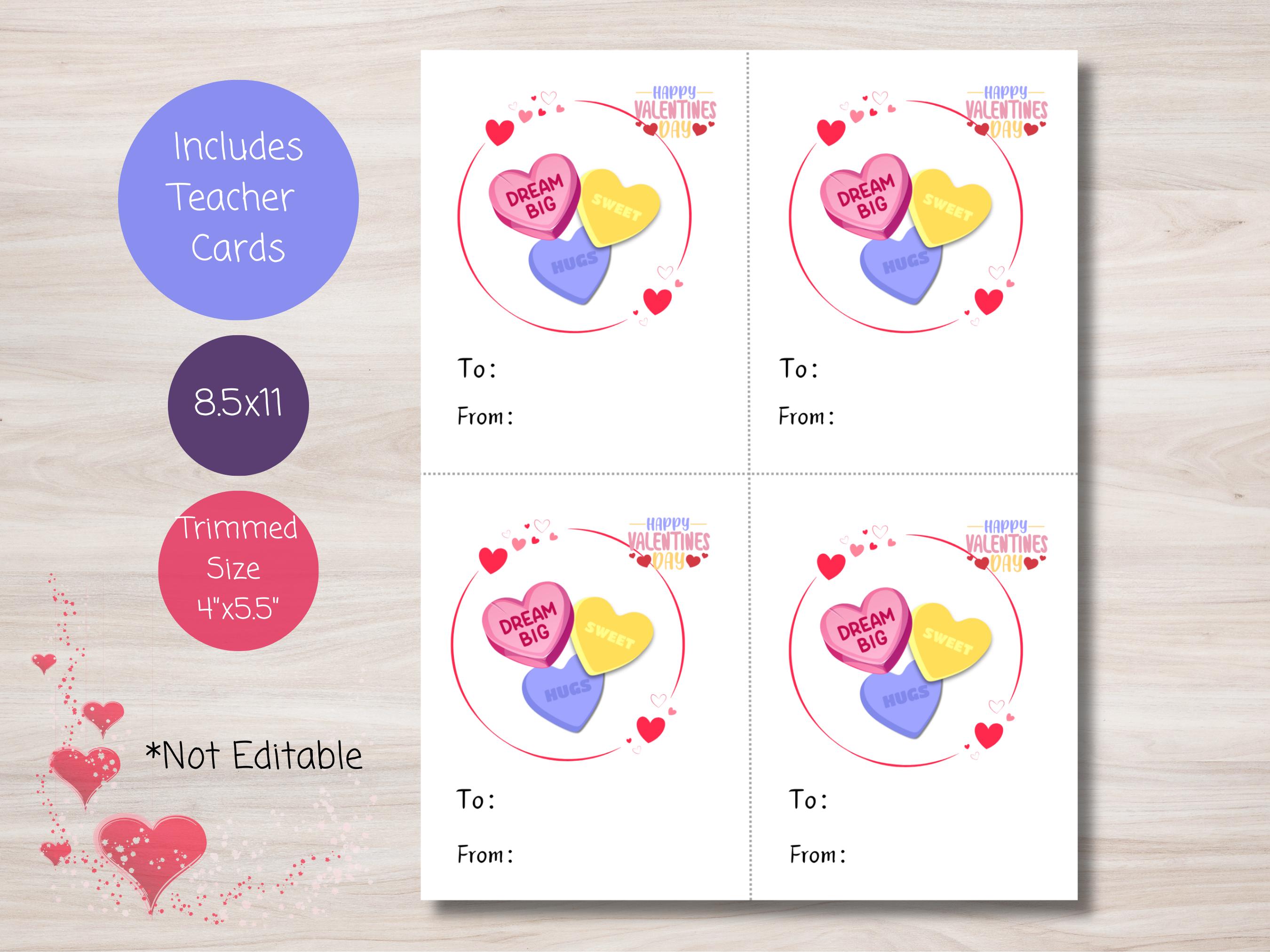 Printable Valentine's Day Cards - Classroom Valentines Day Cards for ...