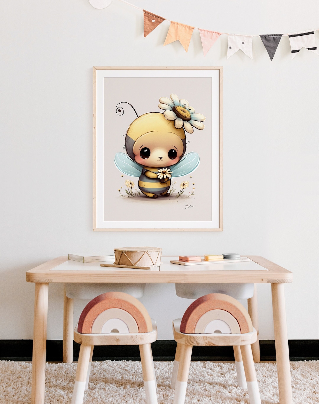 PRINTABLE Bee Art- Unique Wall Decor- Gender Neutral Nursery- Kids ...