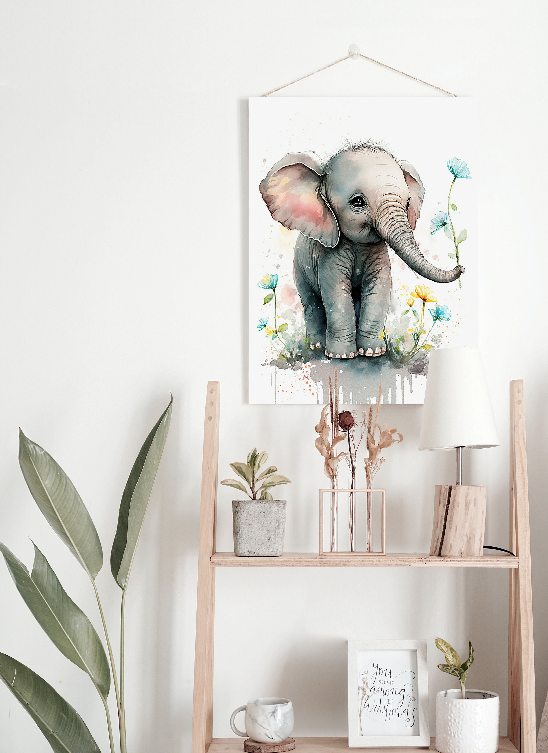 PRINTABLE Elephant Wall Decor Living Room Art Kids Nursery Room Wall ...