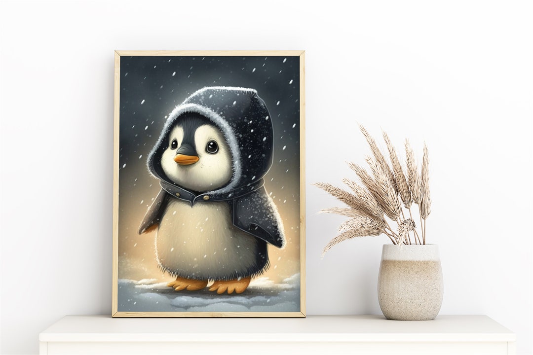 Cute Baby Penguin Printable Nursery Decor, Unique Gift for Friend ...