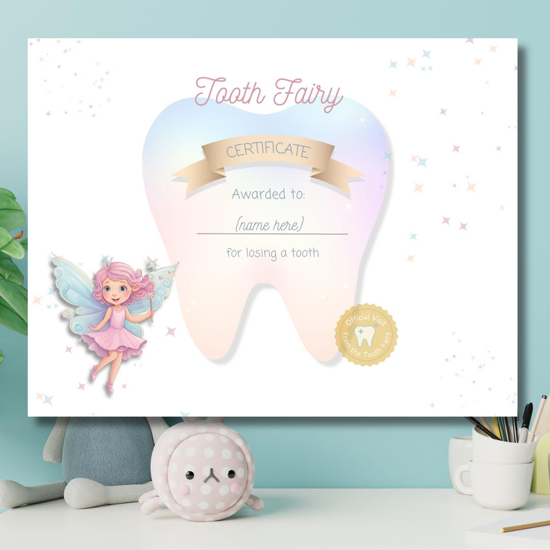 Editable Tooth Fairy Certificate - Personalized Tooth Fairy Printables ...
