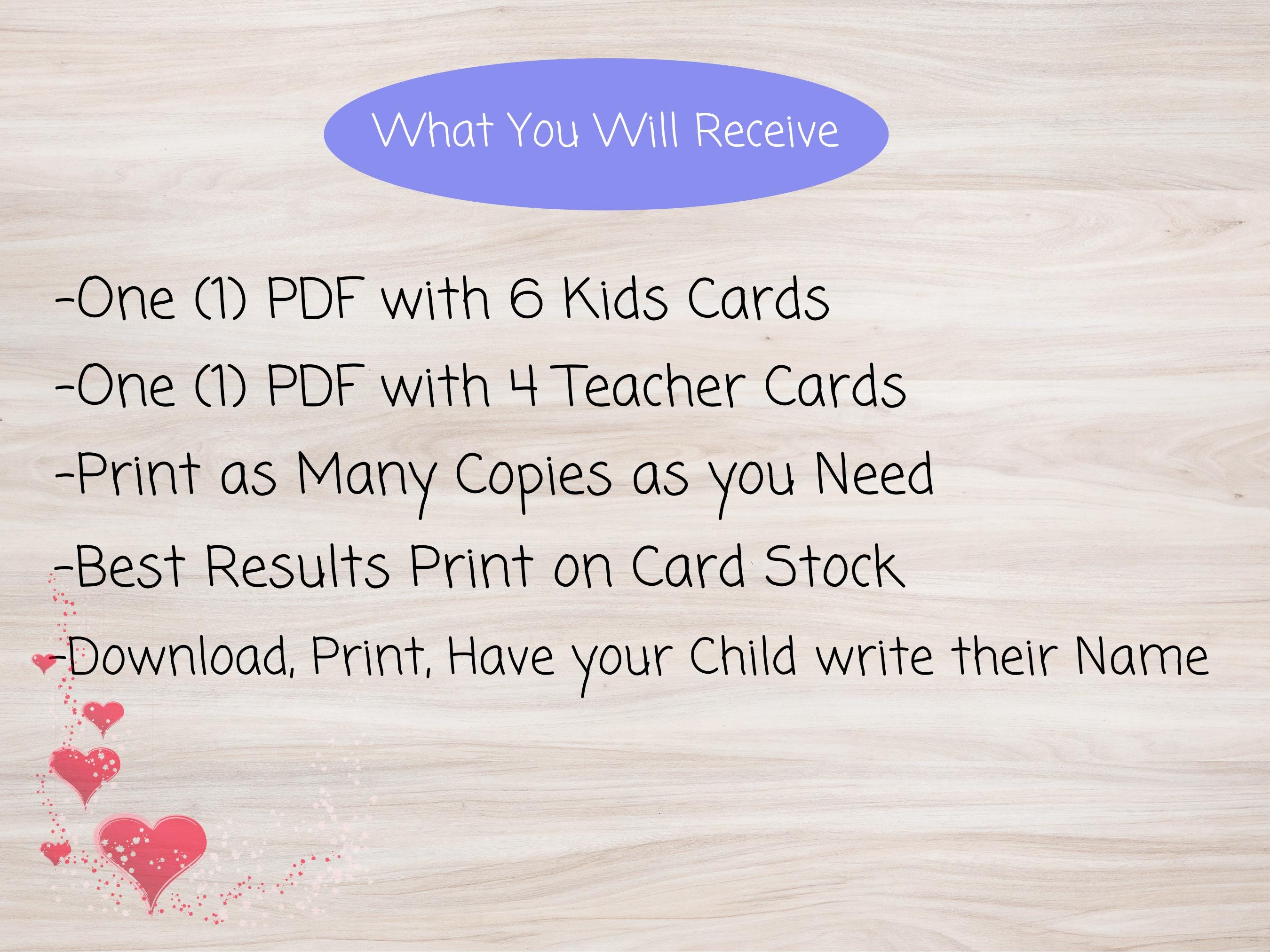 Printable Valentine's Day Cards - Classroom Valentines Day Cards for ...