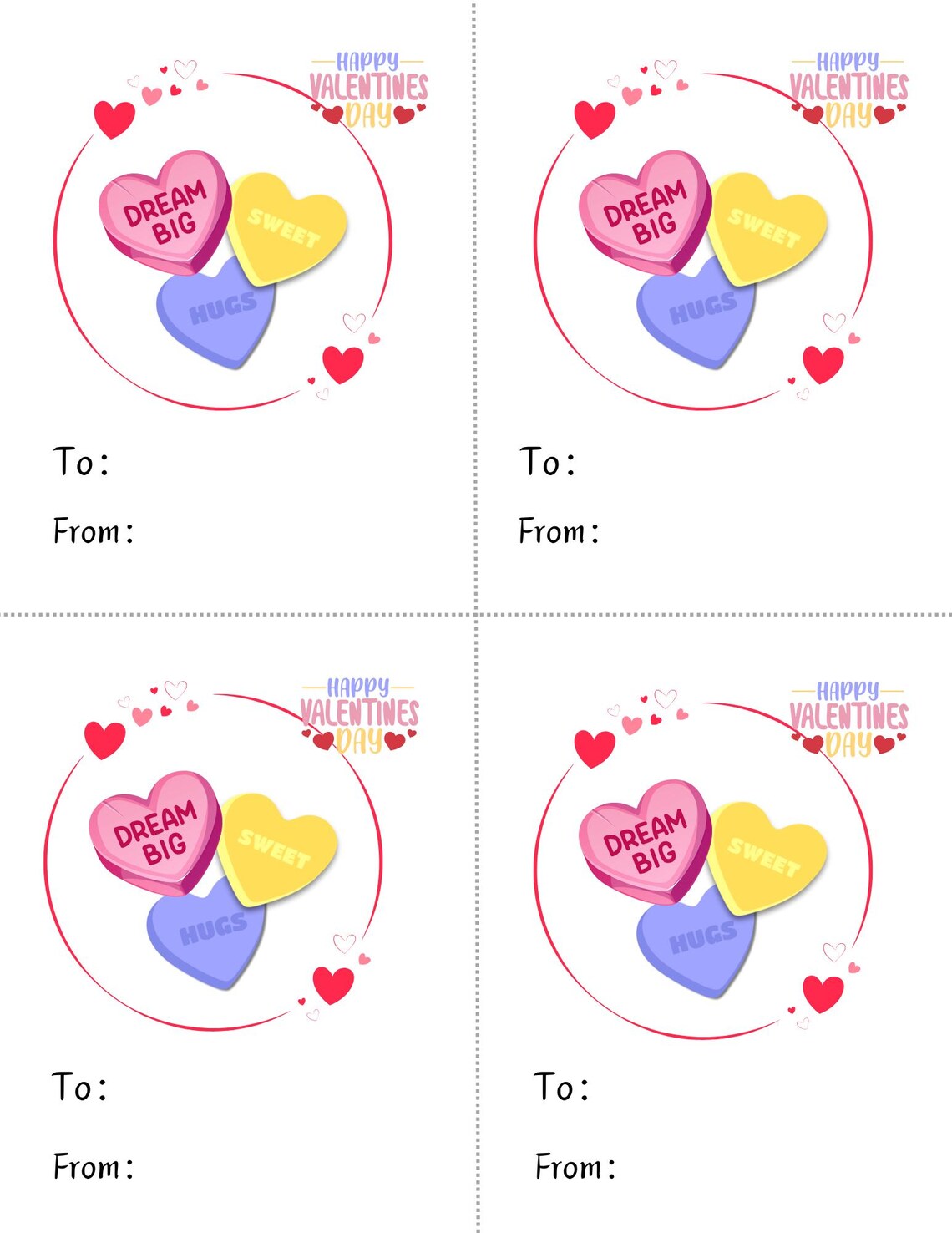Printable Valentine's Day Cards - Classroom Valentines Day Cards for ...