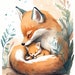 PRINTABLE Mom & Baby Fox Art Nursery Fox Print-kids Fox Printable ...