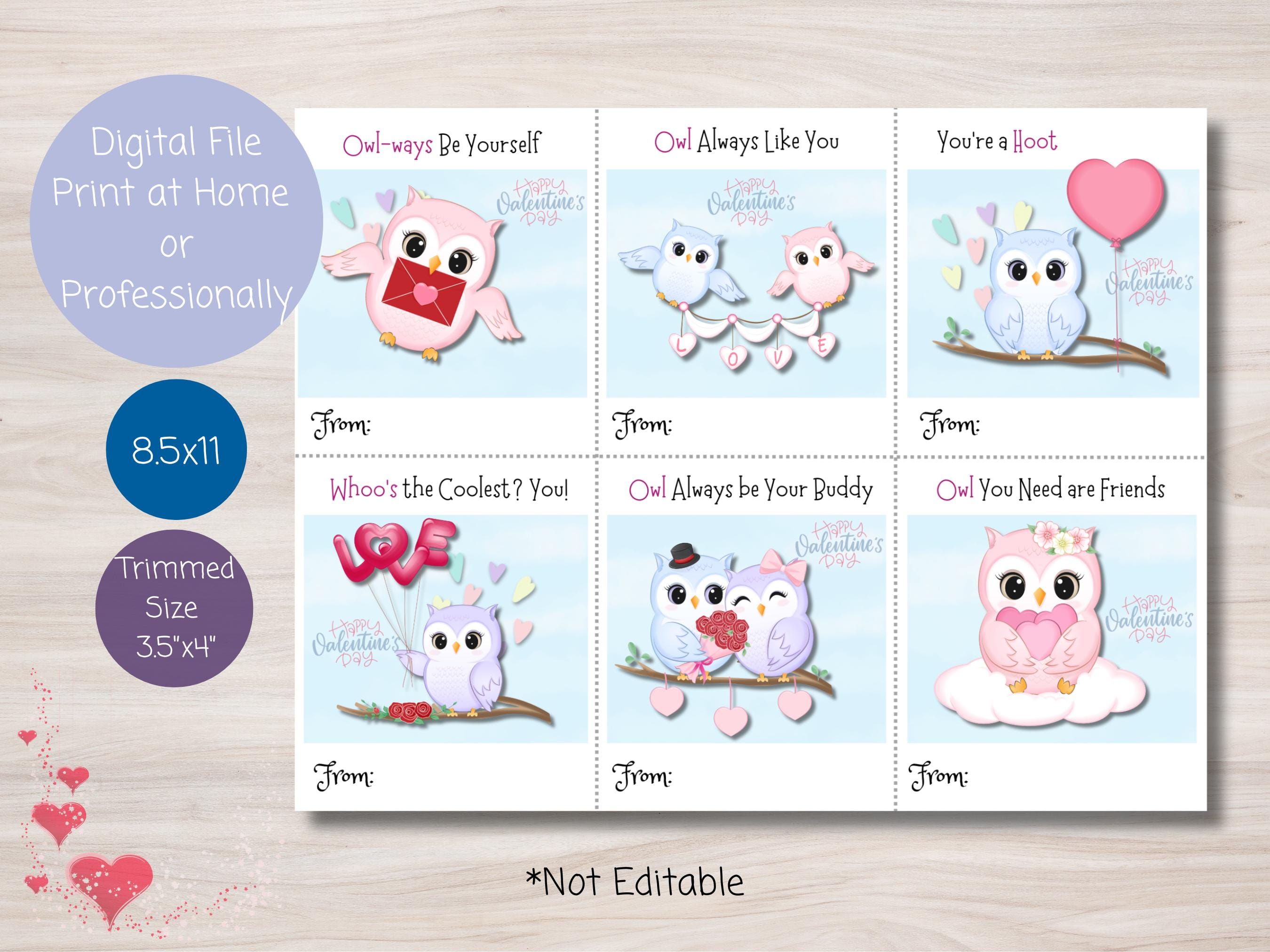 Printable Owl Valentine Cards | Kids & Teacher Classroom Exchange ...