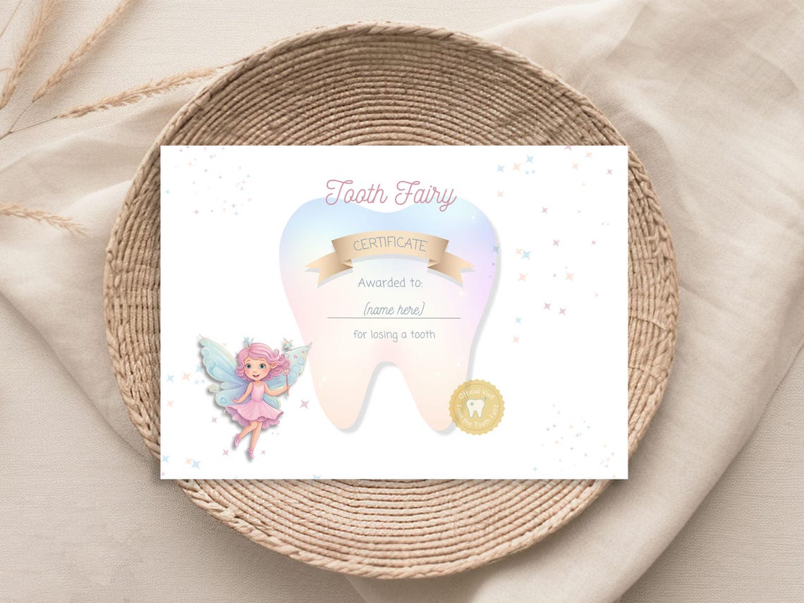 Editable Tooth Fairy Certificate Personalized Tooth Fairy Printables ...