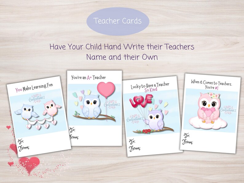 Printable Owl Valentine's Day Cards -classroom Valentines Cards for ...
