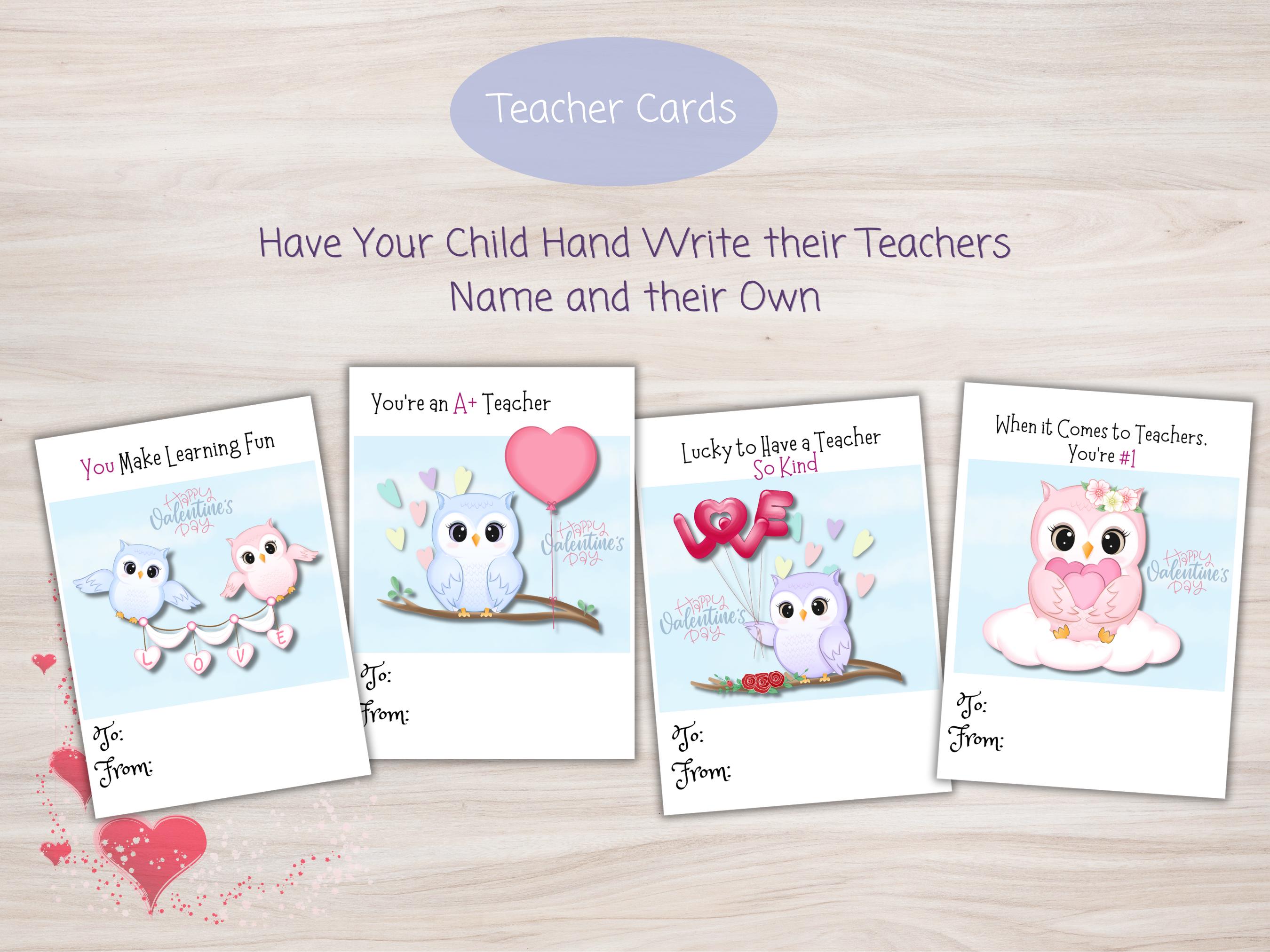 Printable Owl Valentine's Day Cards -classroom Valentines Cards for ...