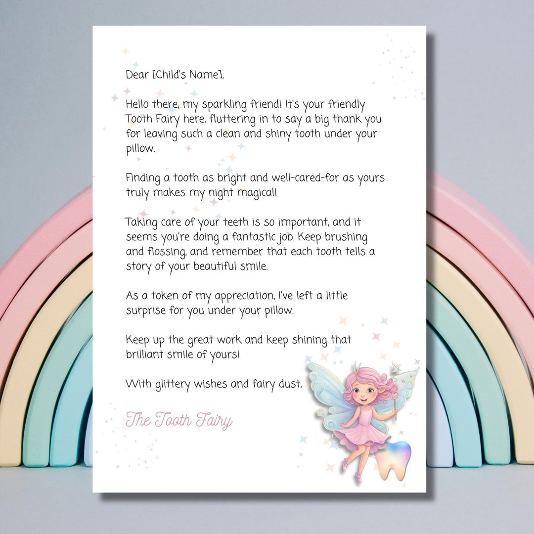 Editable Tooth Fairy Letter - Pink Tooth Fairy Printables - Tooth Fairy ...