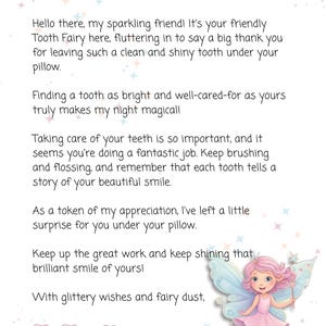 Editable Tooth Fairy Letter - Pink Tooth Fairy Printables - Tooth Fairy ...
