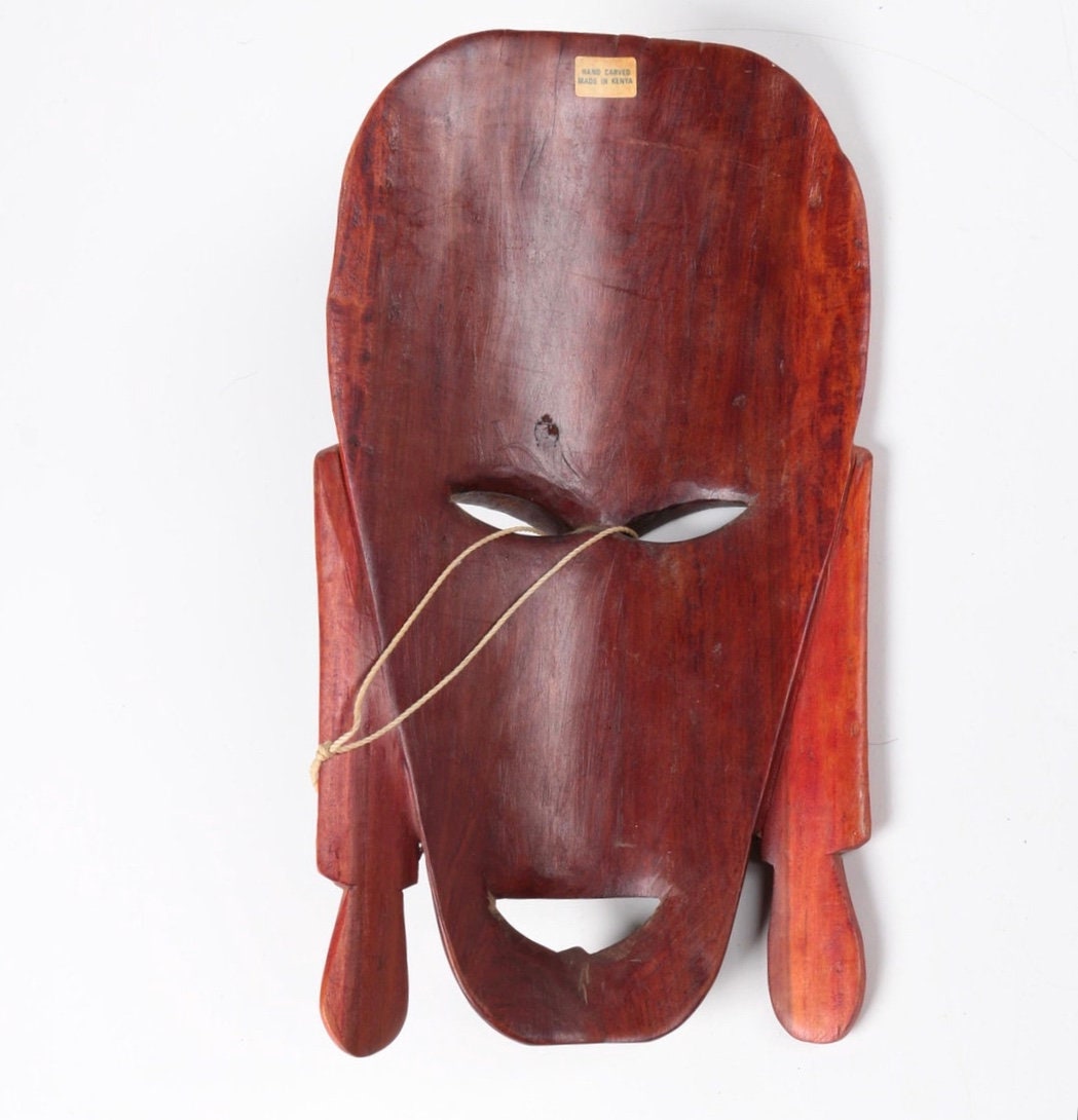 Kenyan African Carved Mask - Etsy