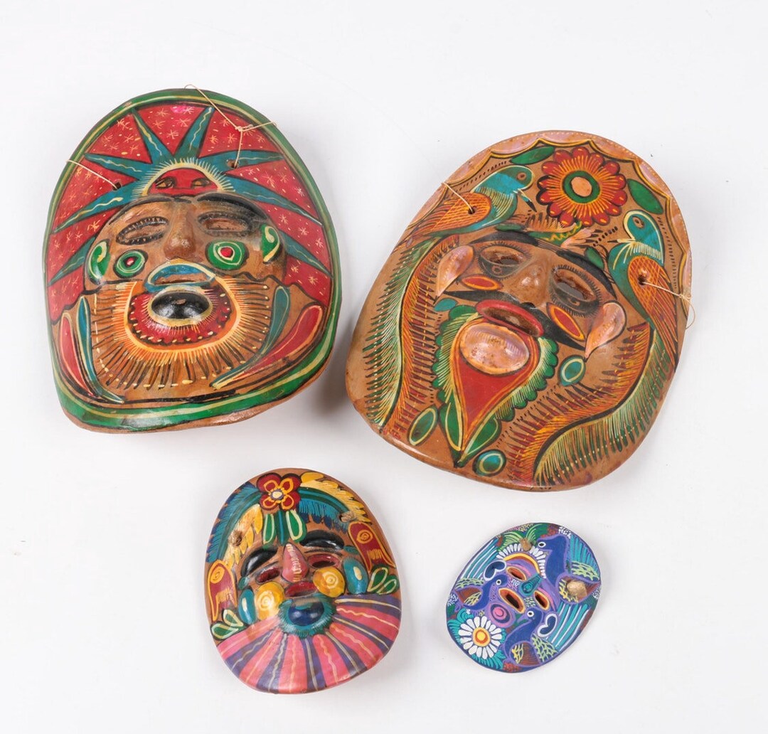 Set of 4 Handmade Mexican Masks - Etsy