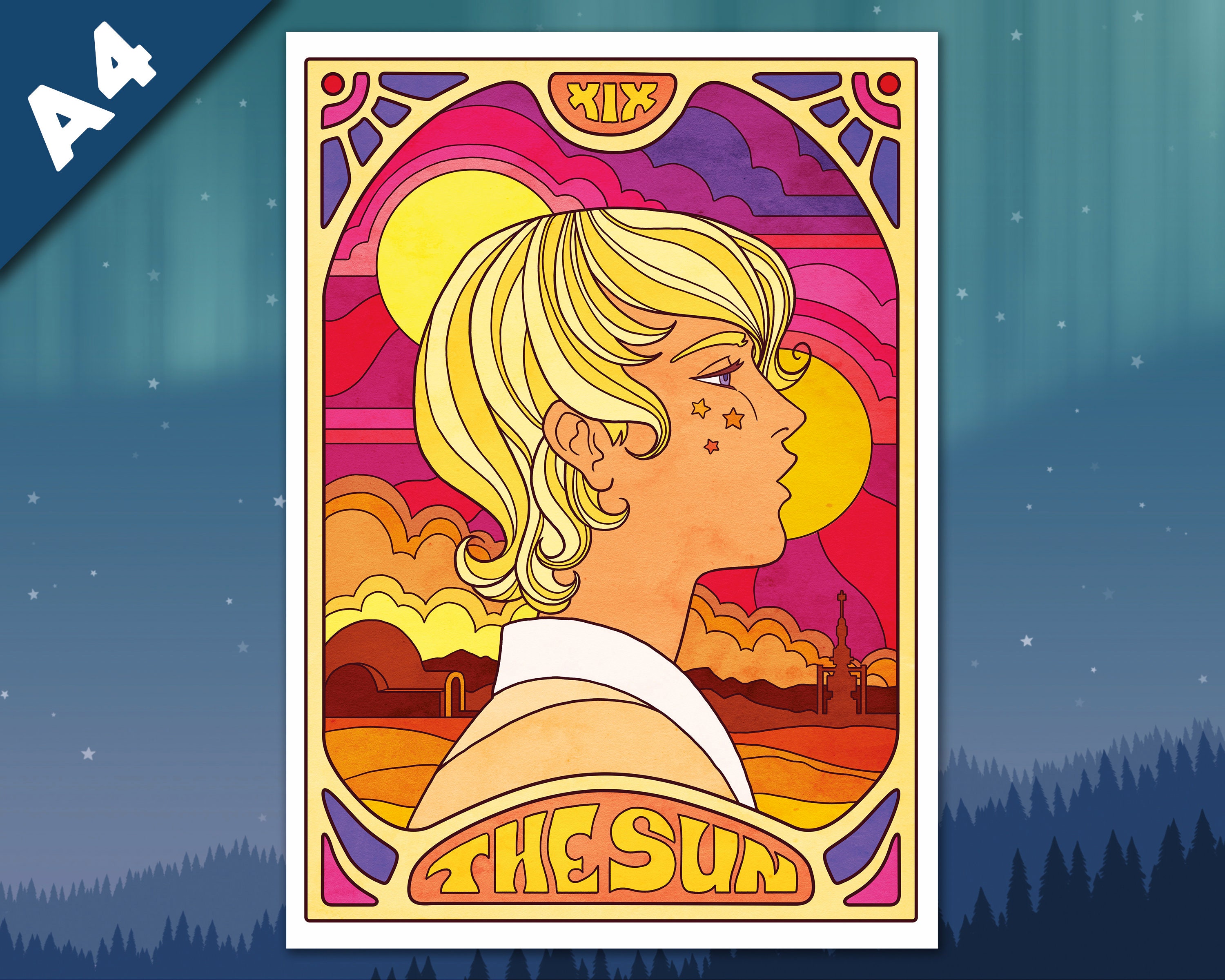 A4 Art Print 'the Sun' - Star Wars, Luke Skywalker, Tarot, Psychedelic ...