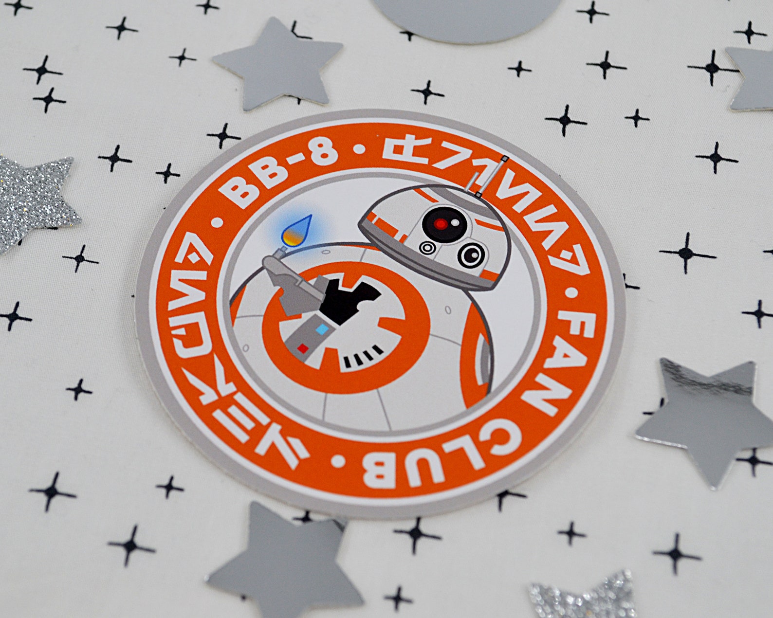Vinyl Sticker 'BB-8 Fan Club' 8cm - Star Wars, the Force Awakens, Droid ...