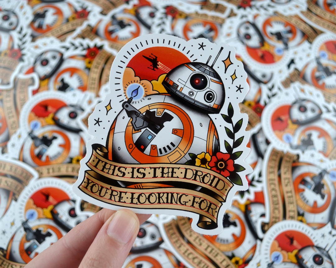 Vinyl Sticker 'BB8' 10cm - Star Wars, BB8, Tattoo Flash, Old School ...