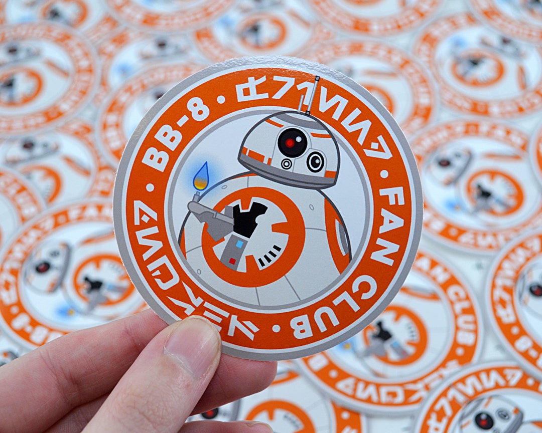 Vinyl Sticker 'BB-8 Fan Club' 8cm - Star Wars, the Force Awakens, Droid ...
