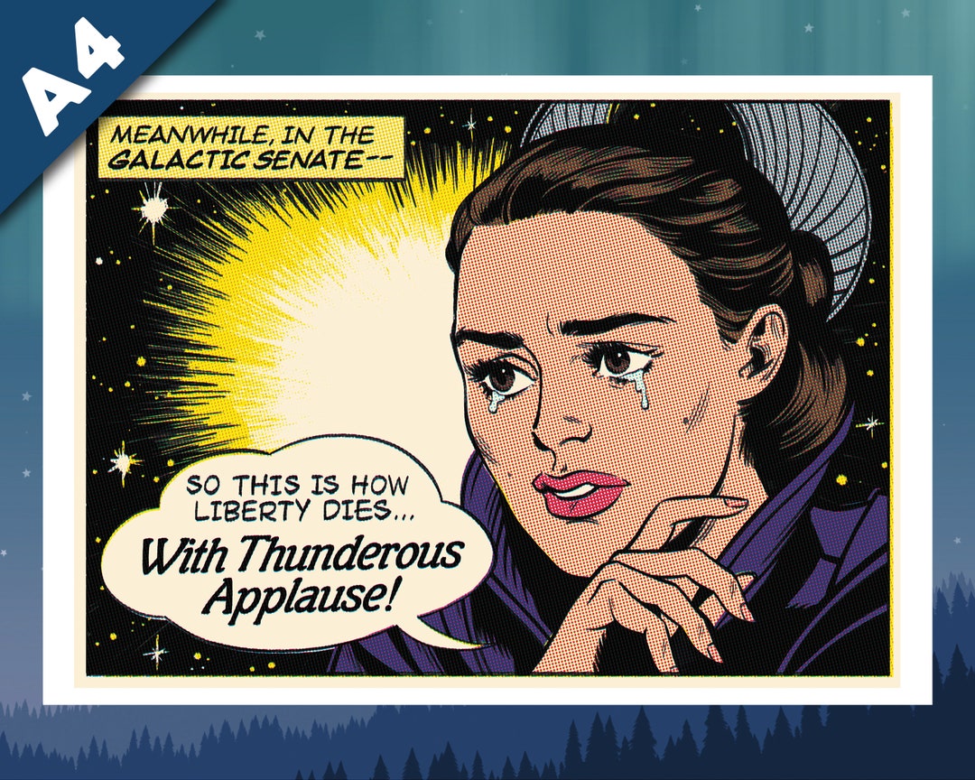 A4 Art Print, 'with Thunderous Applause' - Star Wars, Padme Amidala ...