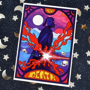 A4 Art Print 'death' Star Wars, Darth Vader, Dark Side, Tarot ...