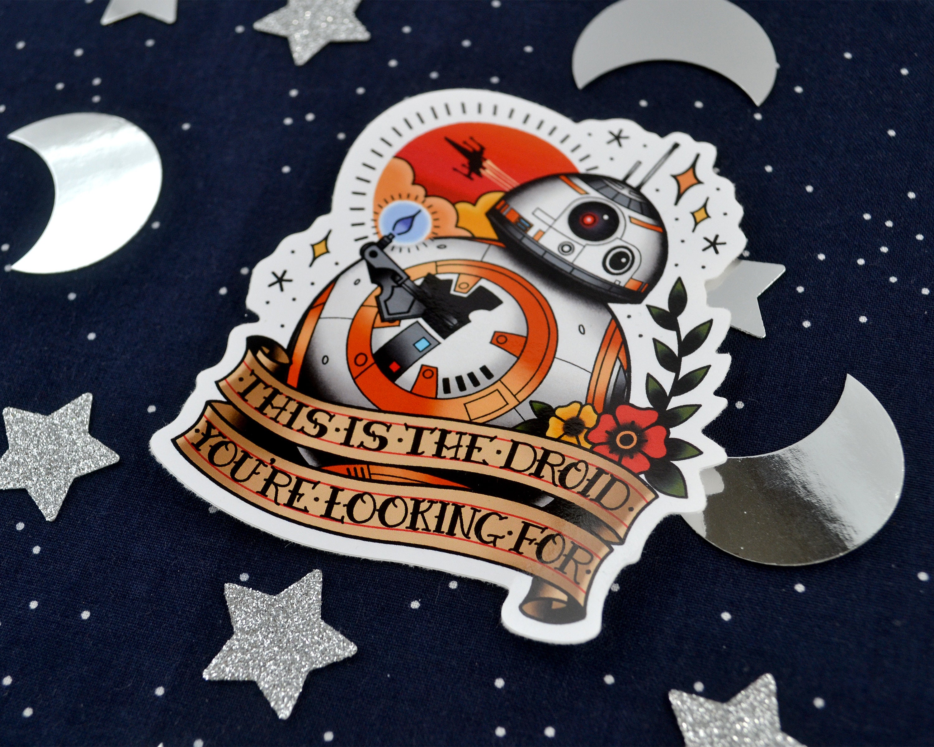 Vinyl Sticker 'BB8' 10cm Star Wars BB8 Tattoo | Etsy