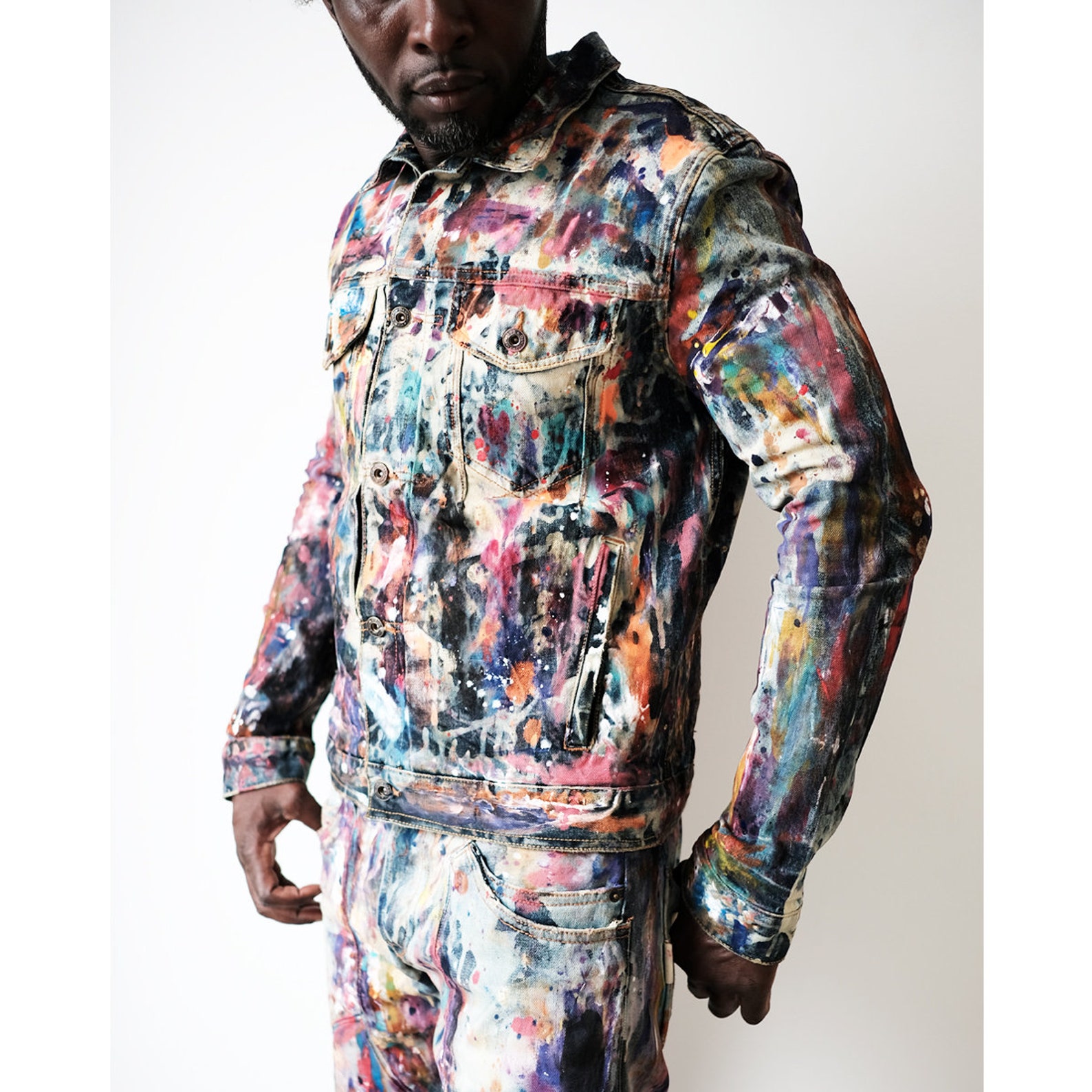 Ideation Hand Painted Jacket, Hand Painted Artsy Denim Jacket, Custom ...