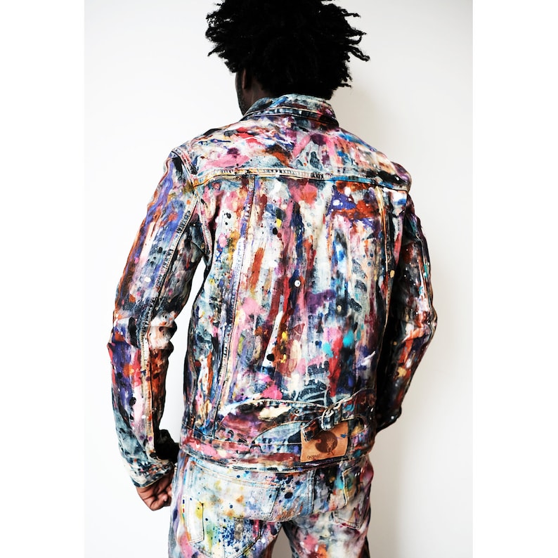 Ideation Hand Painted Jacket, Hand Painted Artsy Denim Jacket, Custom ...