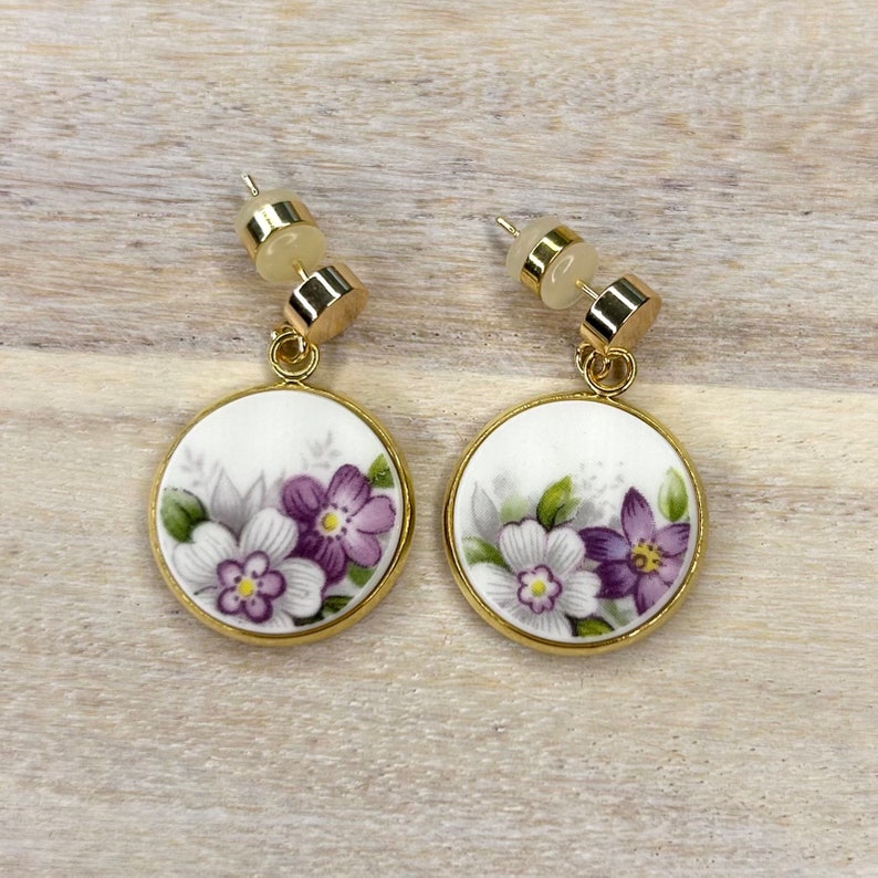 1980’s Elizabethan China ‘chantilly’ Earrings Broken China, Broken ...