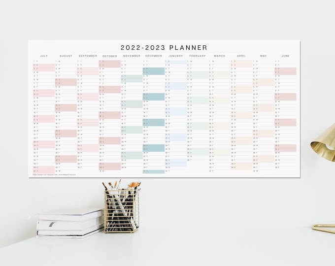 2022 - 2023 Mid-year Long Wall Planner, Year Planner, Monthly Planner ...