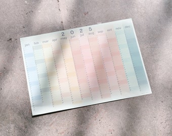 2025 Large Colour Wall Planner Year Planner Coastal Colours Year at A ...