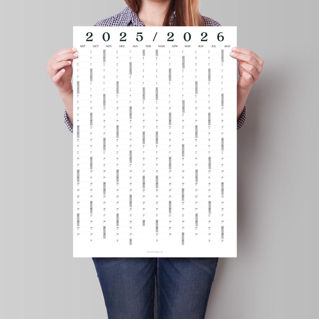 2025 - 2026 Mono Academic Wall Planner, A2 Wall Calendar, Study Planner ...