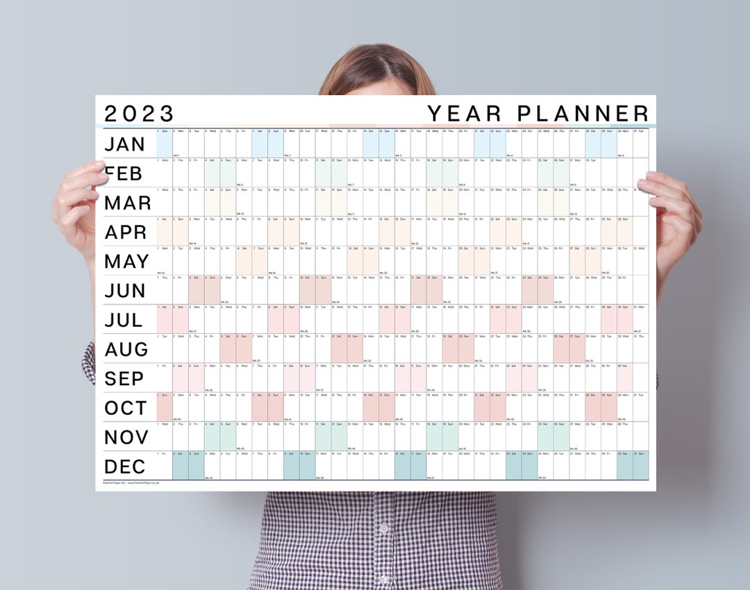 2023 Large Colour Wall Planner Year Planner 2023 Wall - Etsy