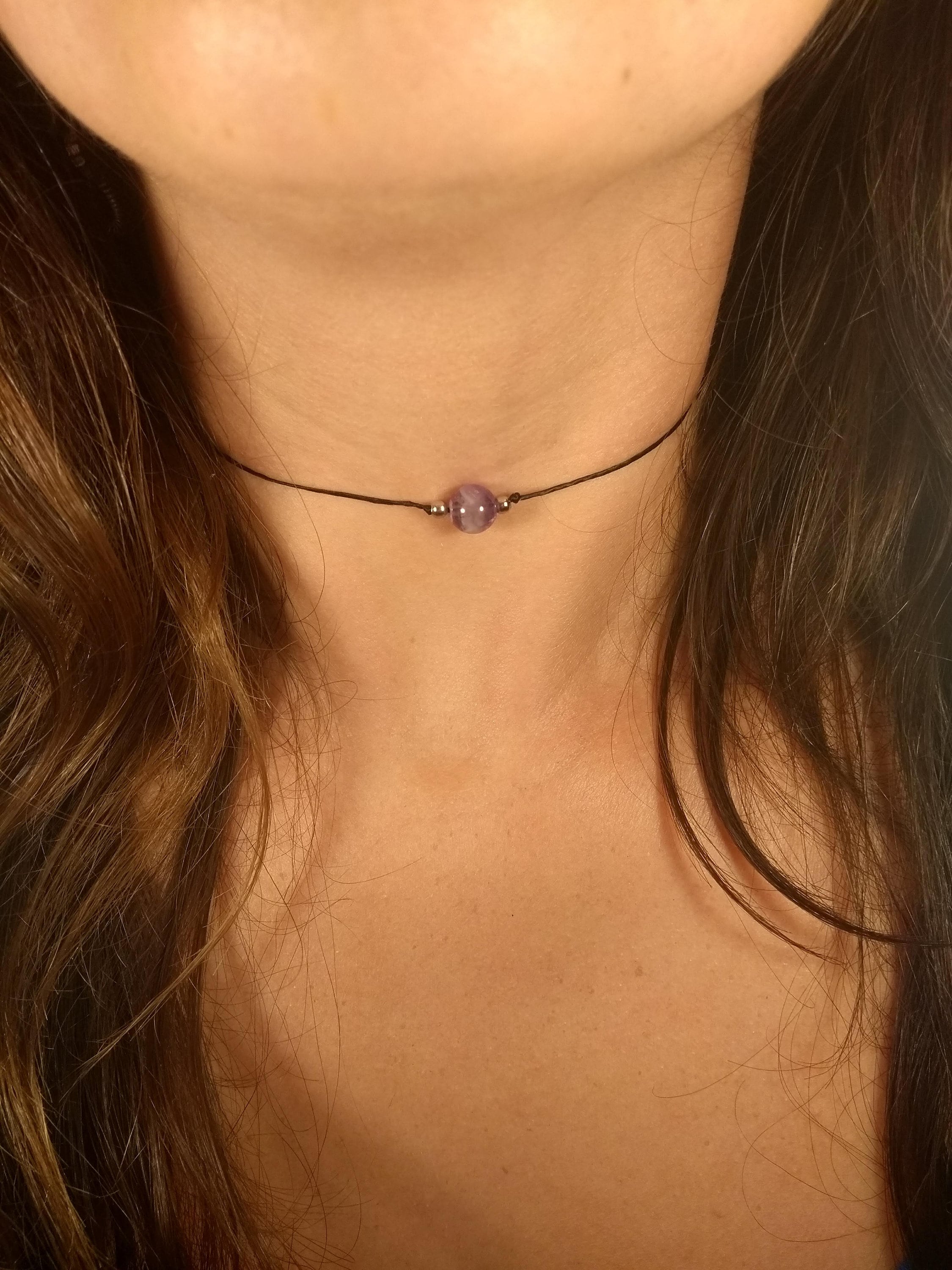 Amethyst Choker Amethyst Necklace Vegan Necklace Boho - Etsy UK