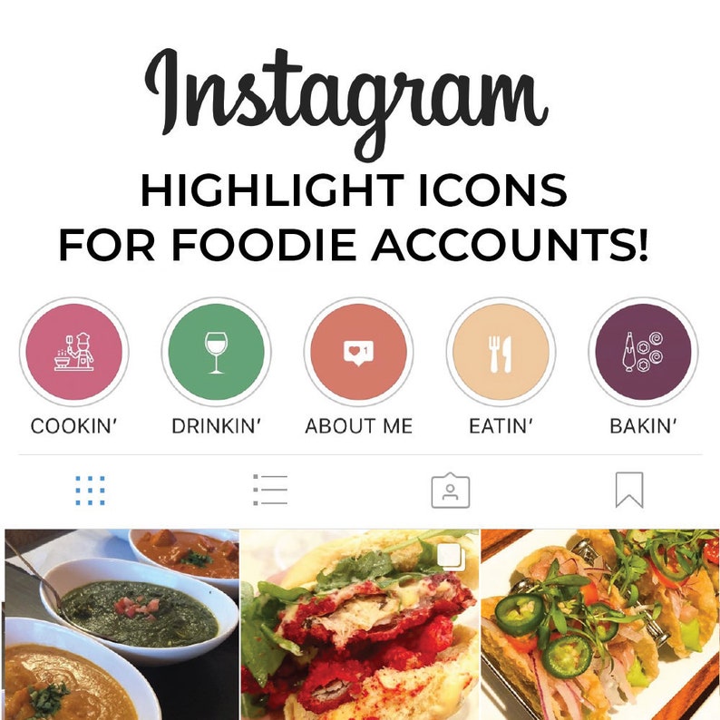 Instagram Story Highlight Cover Icons for Foodie / Food Insta Accounts ...