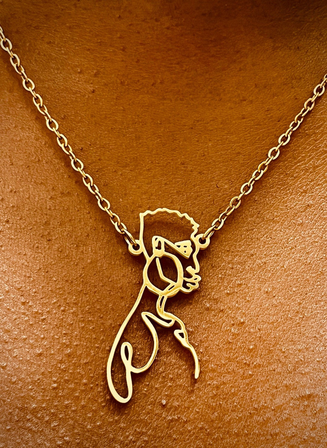 Her Line Art Stainless Steel Necklace - Etsy