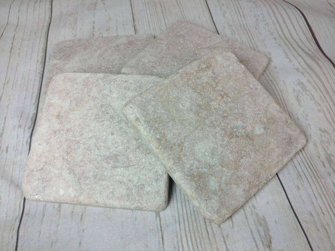 Victoria tumbled Marble coaster set absorbent natural stone unique gift ...