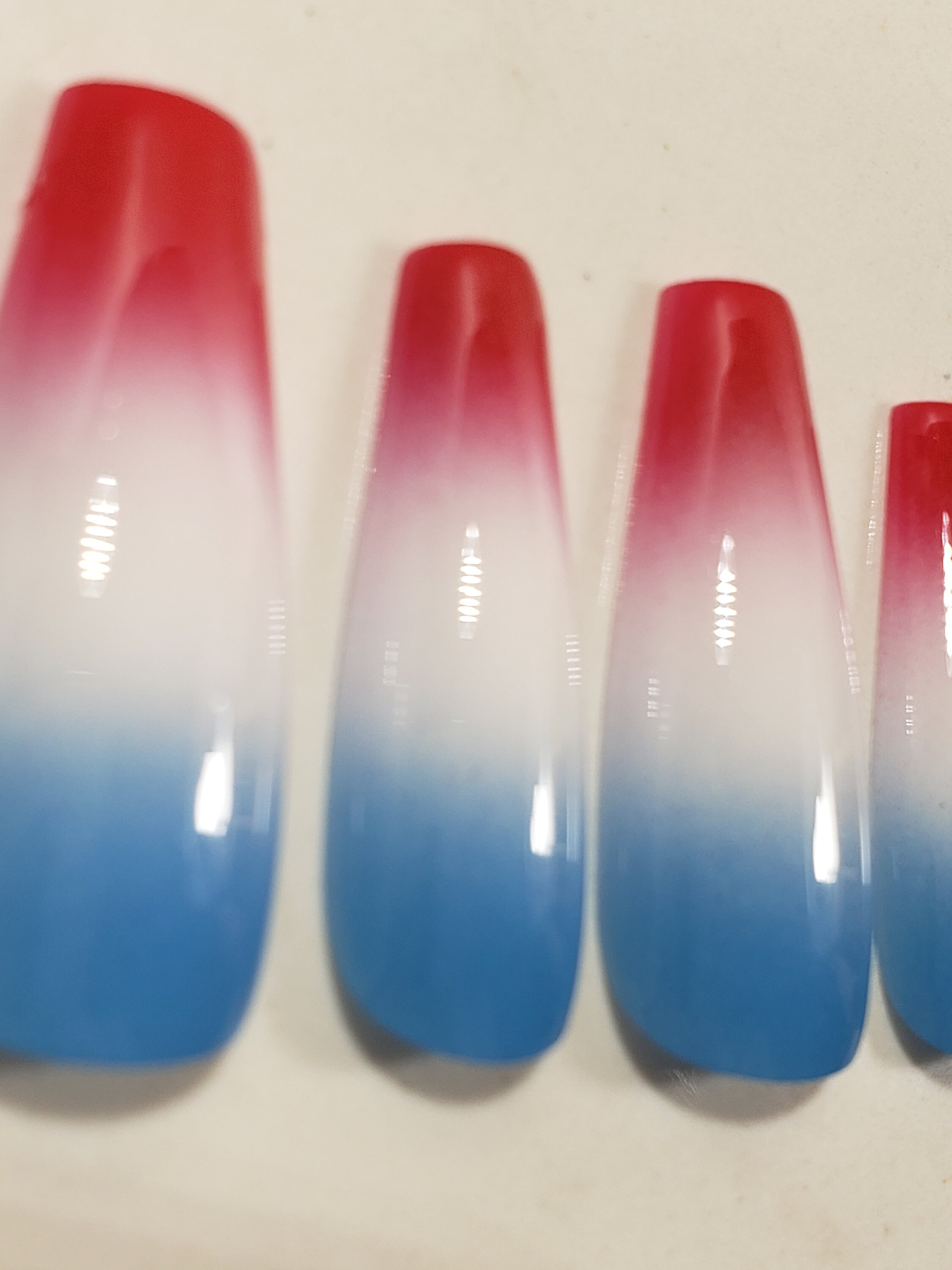 4th of July Bombpop Bomb Sickle Custom Gel Press on Nails Fake Nails ...