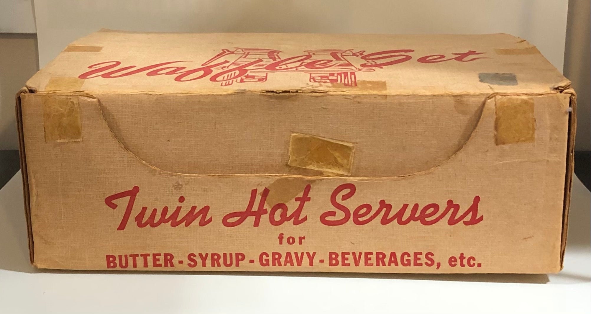 Vintage Inland Glass Works Waffle Set, Twin Hot Servers in Box - Etsy