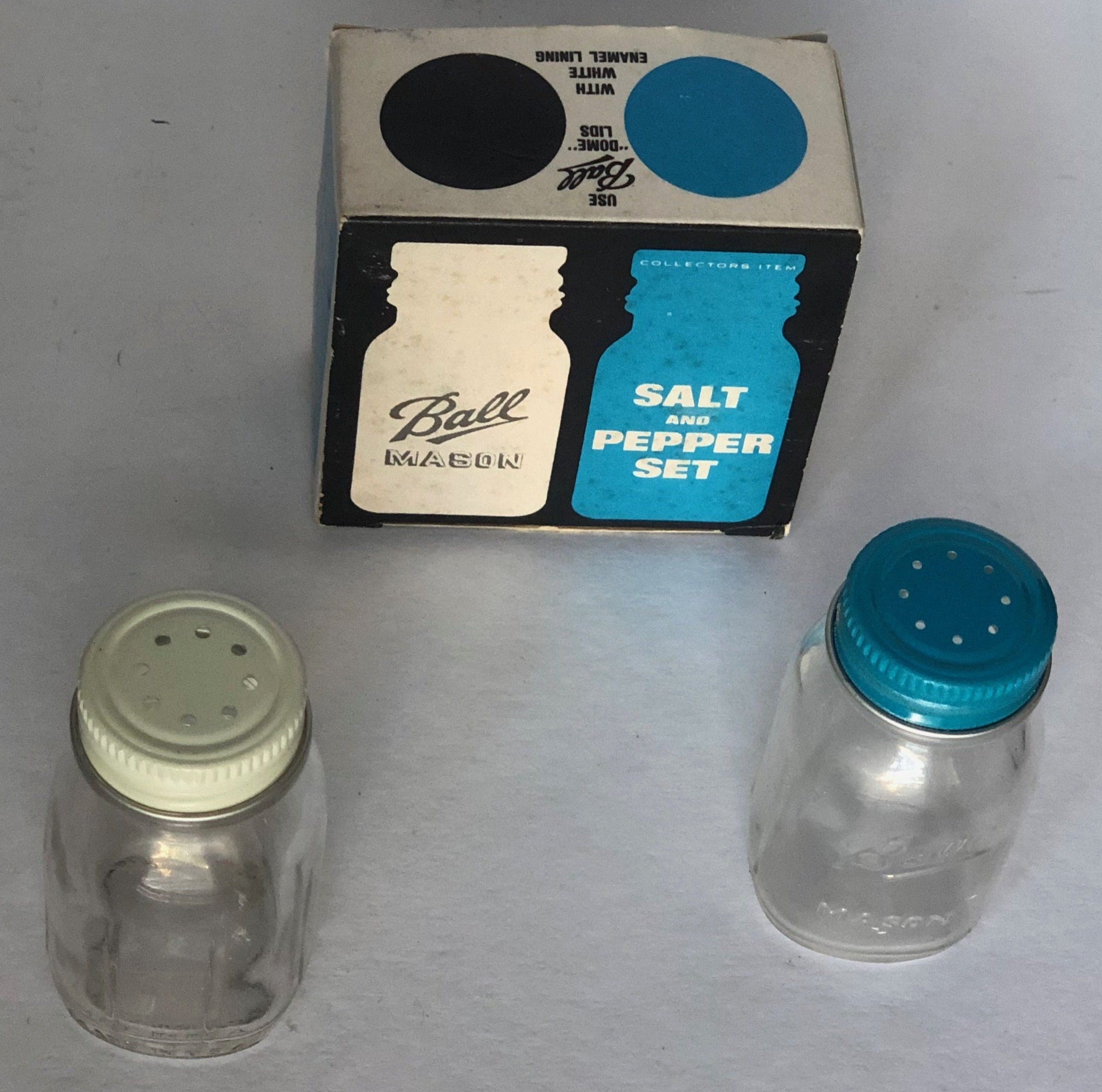 Set of Cute Vintage Miniature Ball Mason Jar Glass Salt & - Etsy