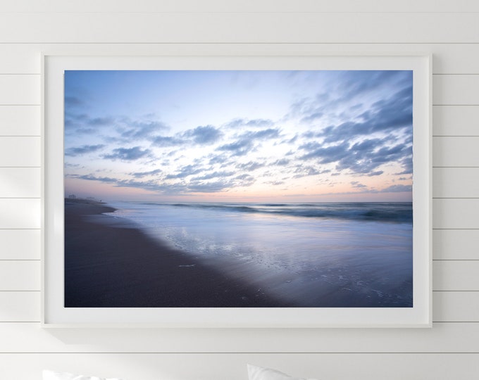 Blue Beach Print, Blue Wall Art, Sunset Ocean Print, North Carolina ...