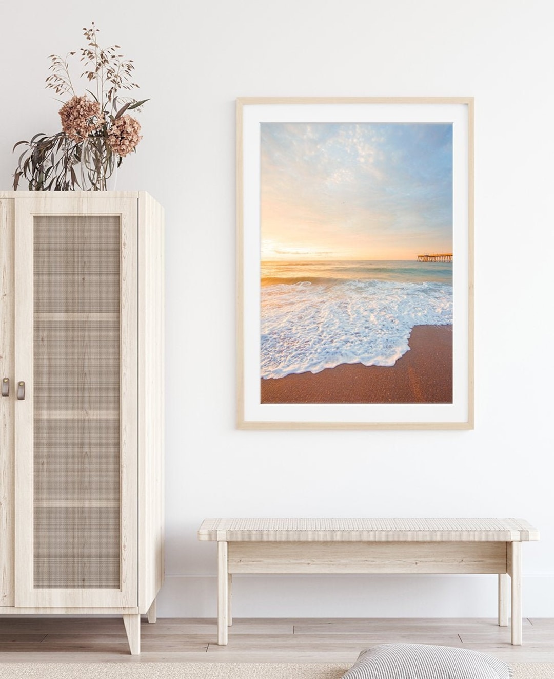 Sunset Beach Print, Calming Wall Art, Pastel Beach Photography, Pastel ...