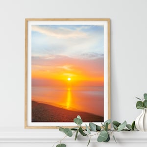 Colorful Beach Print, Sunset Beach Photography, Sunrise Ocean Print ...