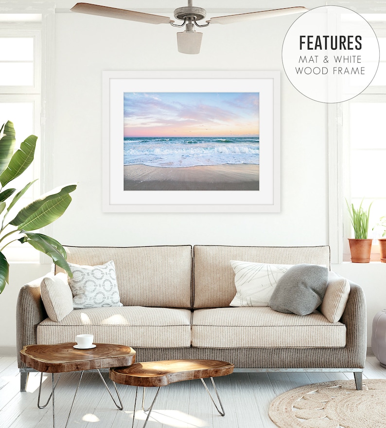 Blue Beach Print, Sunset Blue Beach Photography, Sunset Ocean Print ...