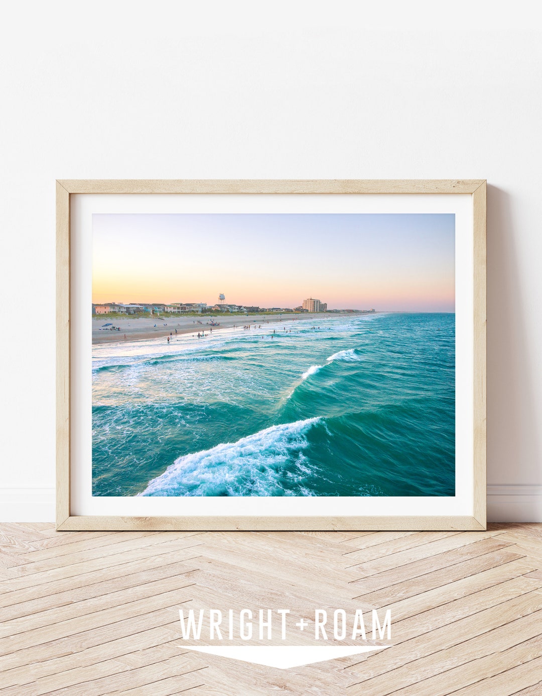 Teal Blue Beach Print, Sunset Blue Beach Photography, Teal Ocean Print ...