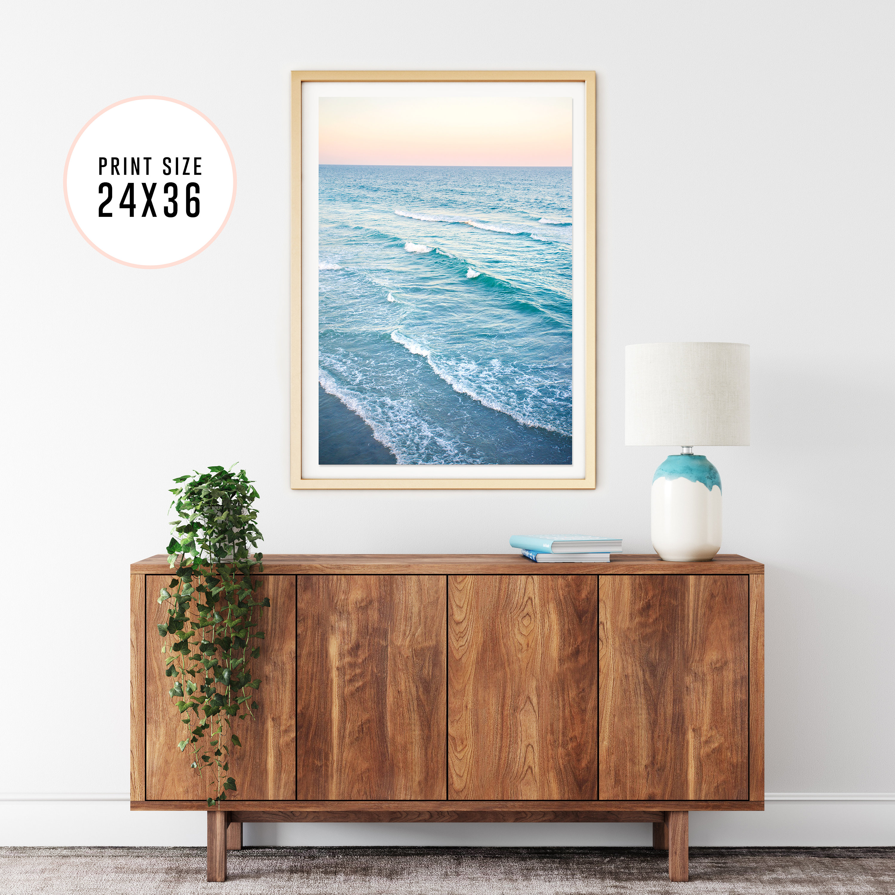 Beach Print Calming Wall art Ocean Sunset Beach | Etsy