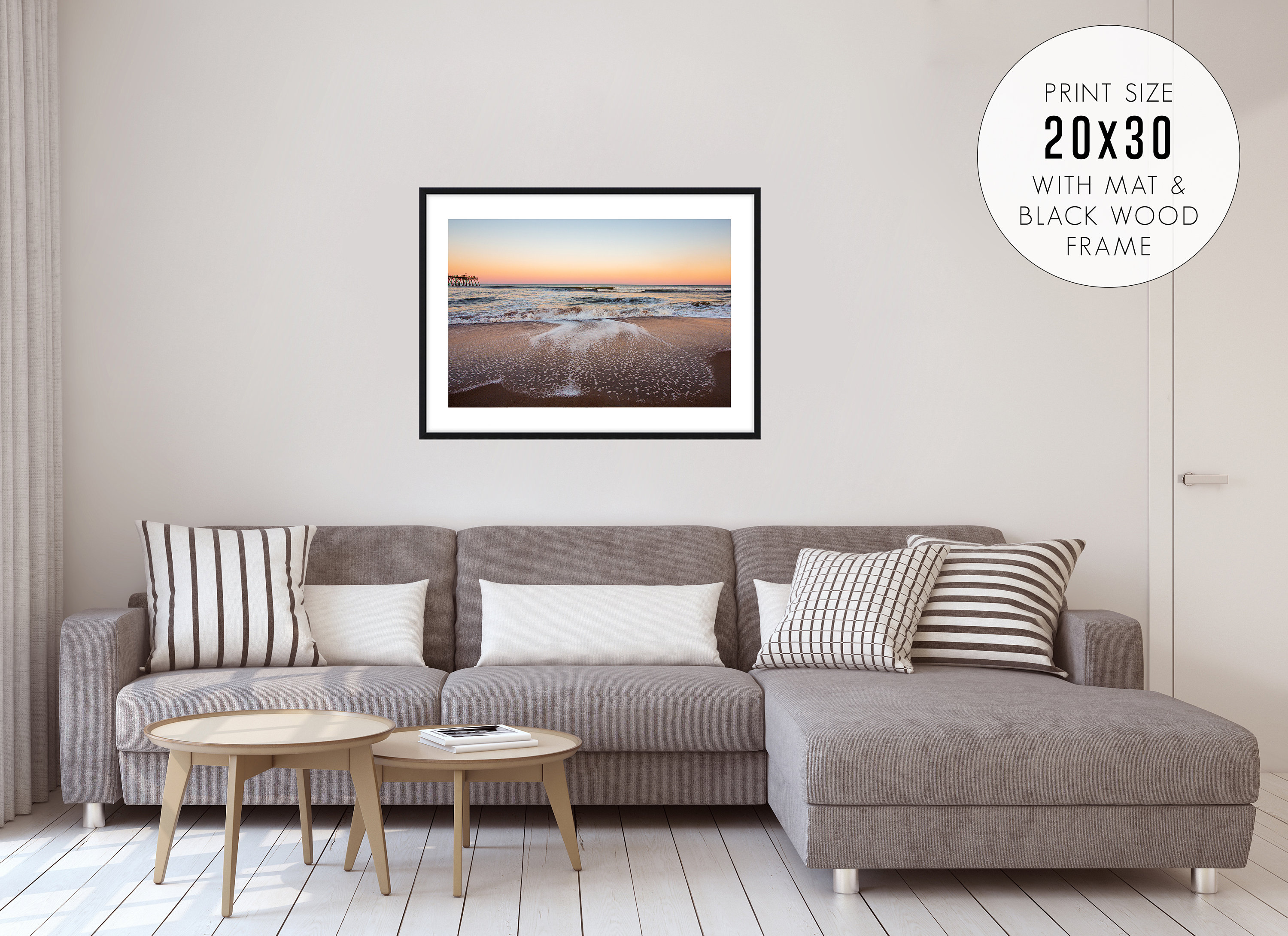 Framed Beach Photography Colorful Sunset Beach Print Ocean | Etsy