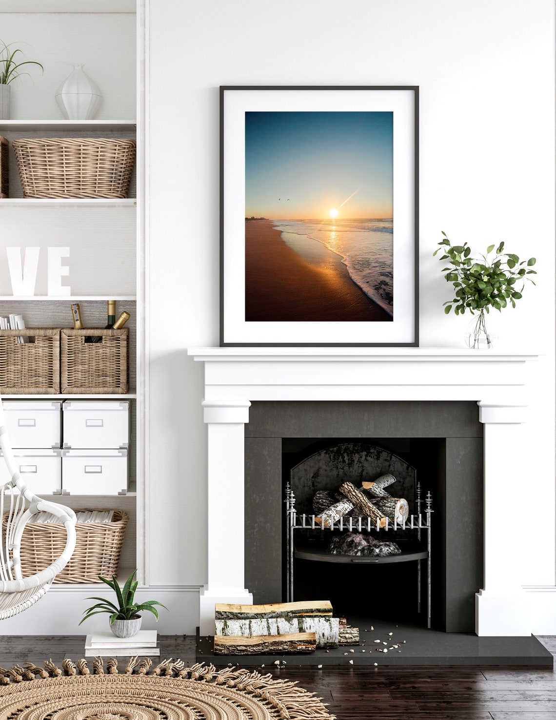 Sunset Beach Print, Colorful Beach Photography,calming Ocean Print ...