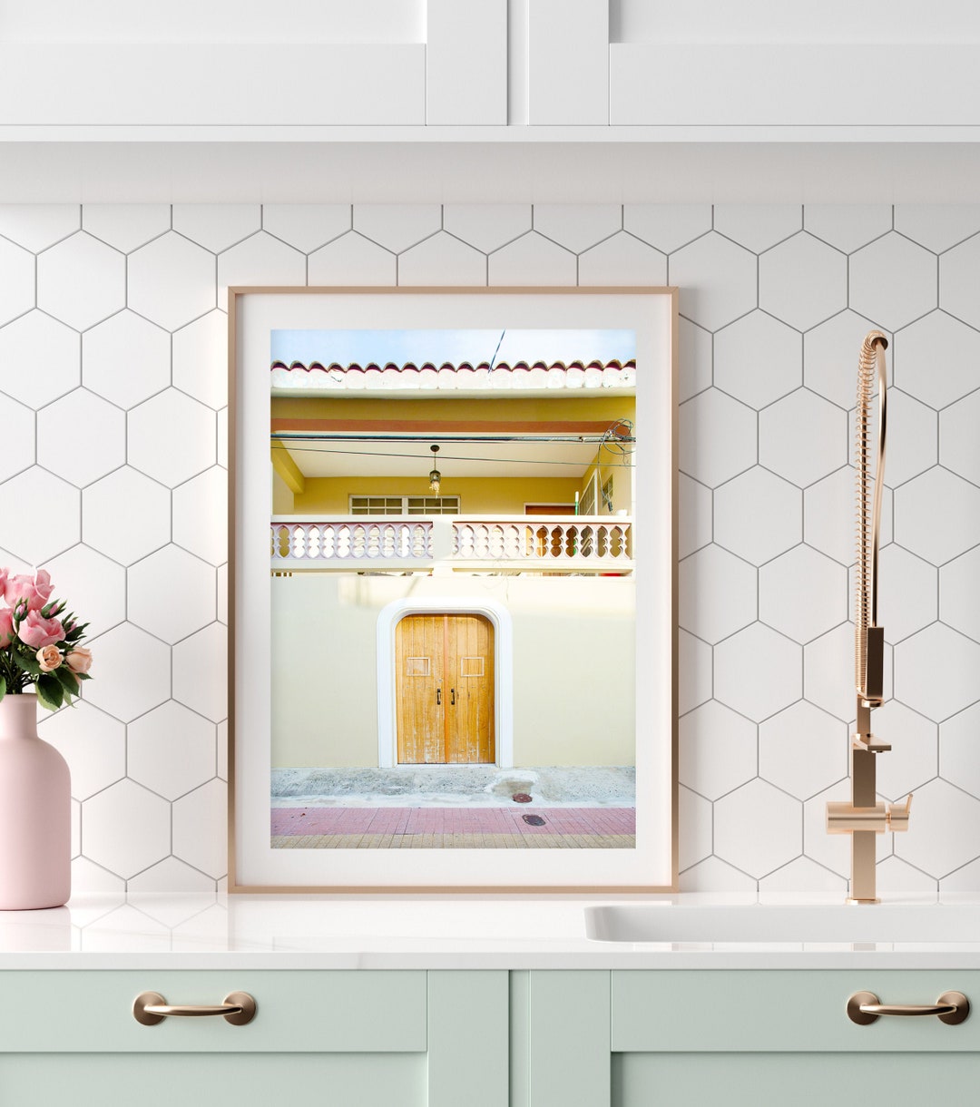 Puerto Rico Architecture Print, Colorful Urban Landscape, Modern Living ...